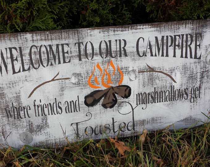 CAMPFIRE SIGN/COTTAGE Sign/camp Sign/marshmallow Sign/toasted - Etsy