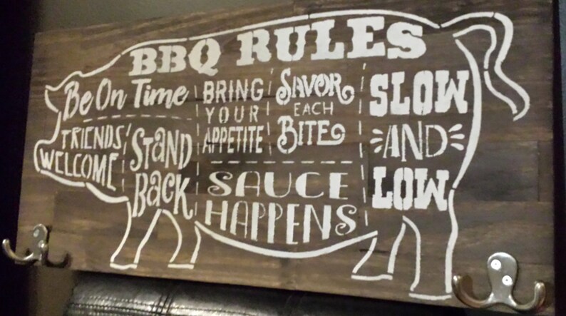 BBQ RULES Sign/bbq Tool Hanger/backyard - Etsy