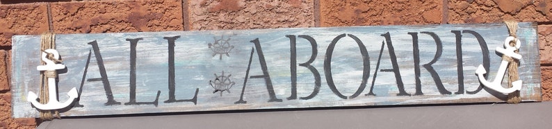 NAUTICAL ALL ABOARD Sign/nautical Signs/child's Nautical - Etsy Canada