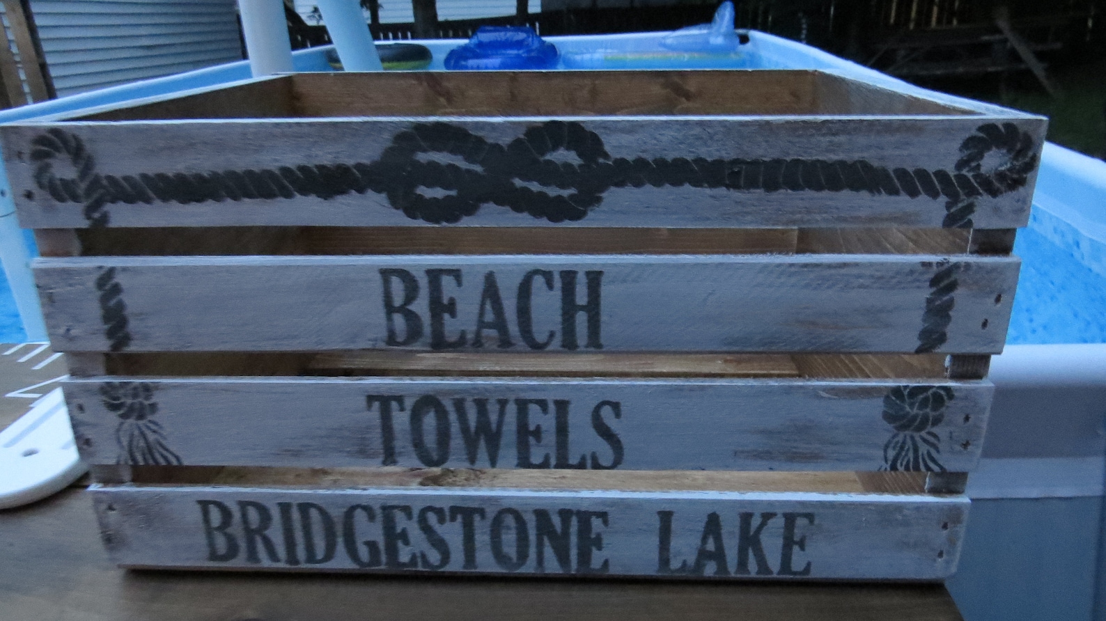 PERSONALIZED Wood Crate/gift Basket/pool Towel/beach - Etsy