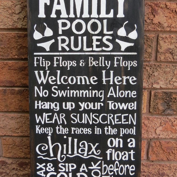 Pool Rules Sign - Etsy