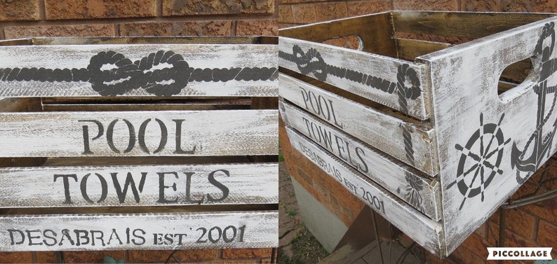 PERSONALIZED Wood Crate/gift Basket/pool Towel/beach - Etsy