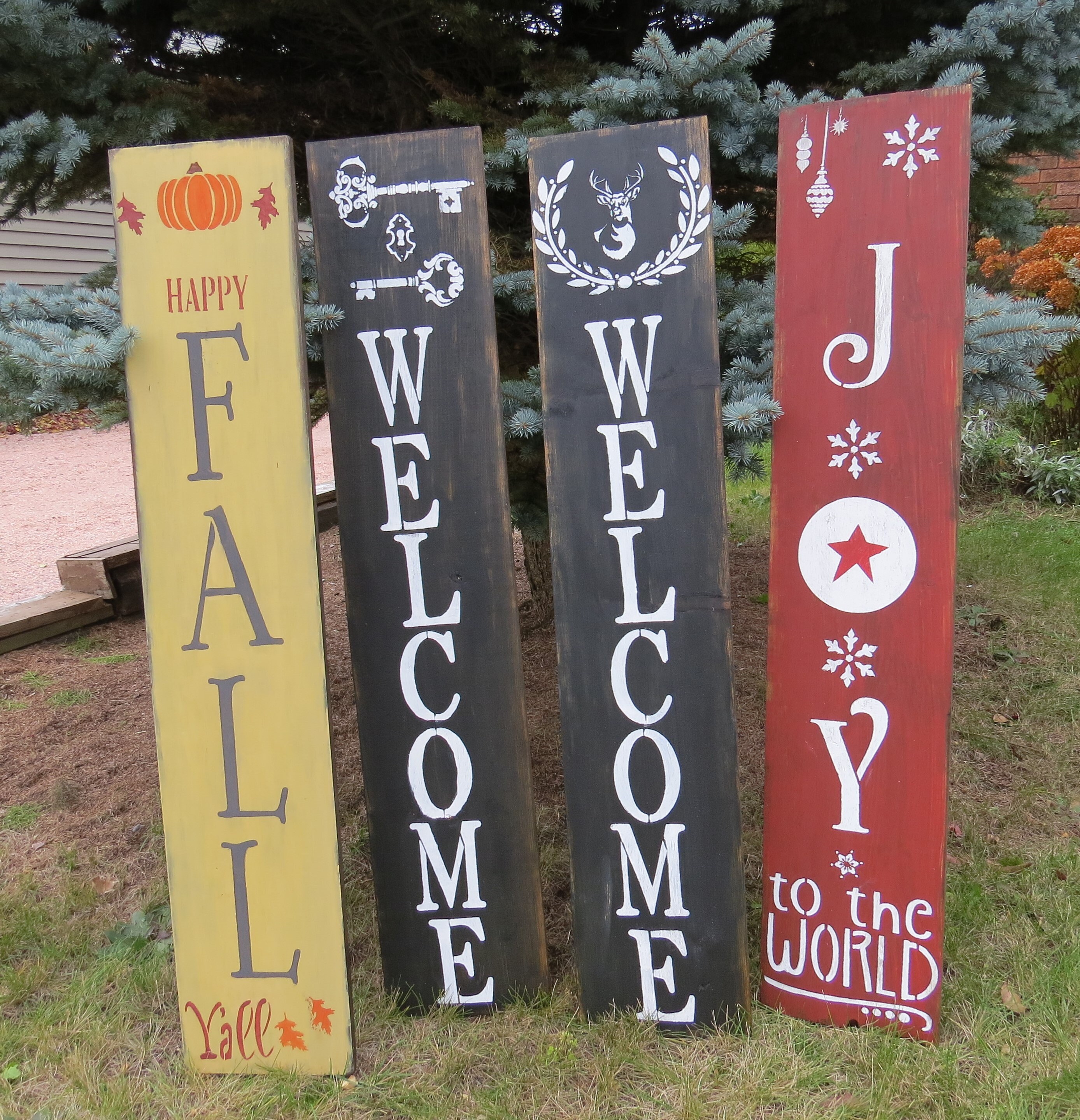 Outdoor DOUBLE Sided WELCOME Sign/fall Sign/joy Holiday - Etsy Canada