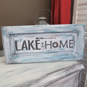 NAUTICAL Sign/ LAKE Home Sign/entrance Decor/mantle Sign/repurposed ...