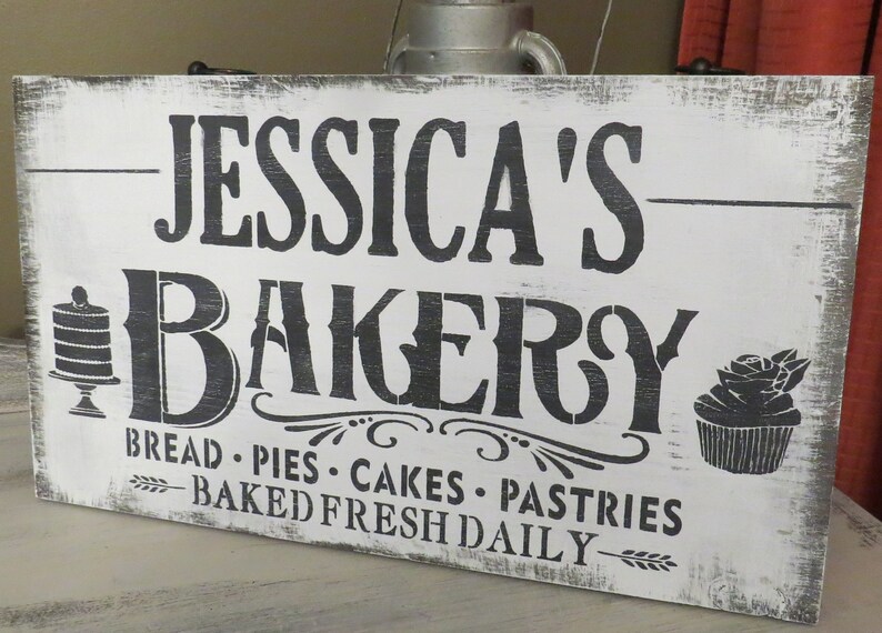 BAKERY Sign/ PERSONALIZED Name Option/Rustic Kitchen Sign/ | Etsy