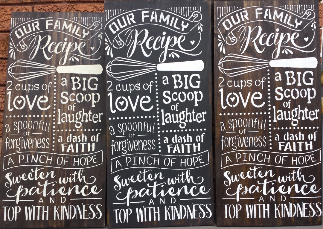 KITCHEN RULES Sign/our Family Recipe Sign/rules Signs/housewarming ...