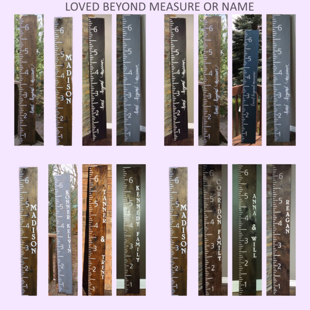 LOVED BEYOND MEASURE Ruler/baby Shower Gift/child's Measurement Chart ...