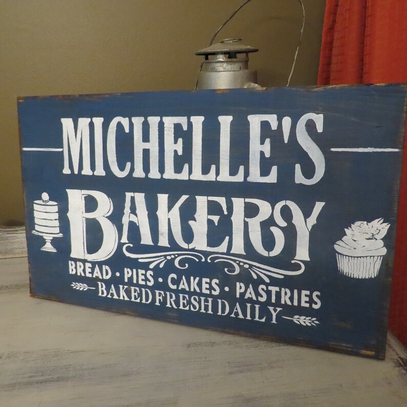 BAKERY Sign/ PERSONALIZED Name Option/Rustic Kitchen Sign/ | Etsy