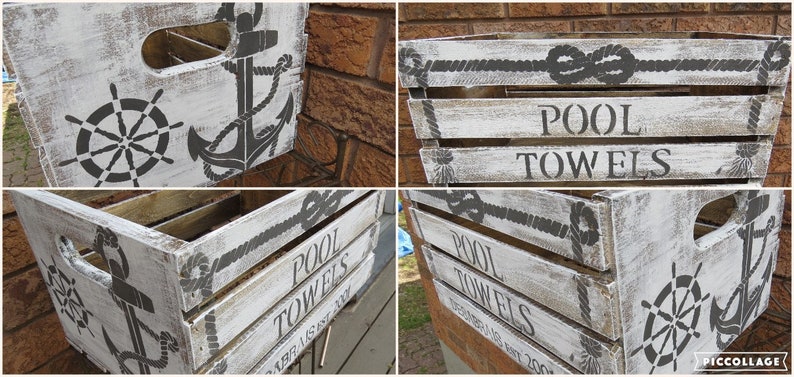 PERSONALIZED Wood Crate/gift Basket/pool Towel/beach - Etsy Canada