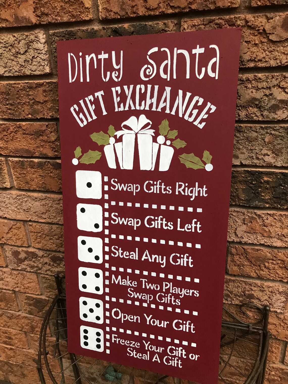 DIRTY SANTA GIFT Exchange Game Board/sign/holiday - Etsy
