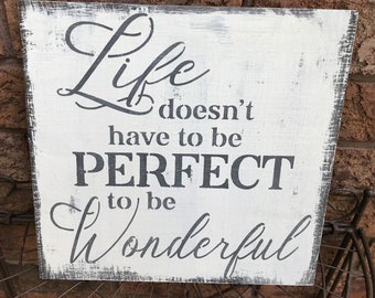 Inspirational Wall Art LIFE Doesn't Have to Be PERFECT - Etsy