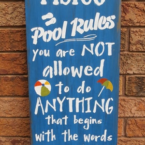 POOL HUMOR Sign/personalized Option/outdoor Pool Sign/mother/s Day Gift ...