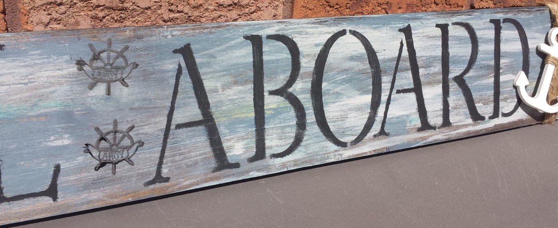 NAUTICAL ALL ABOARD Sign/nautical Signs/child's Nautical - Etsy Canada