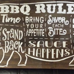 BBQ RULES Sign/bbq Tool Hanger/backyard - Etsy