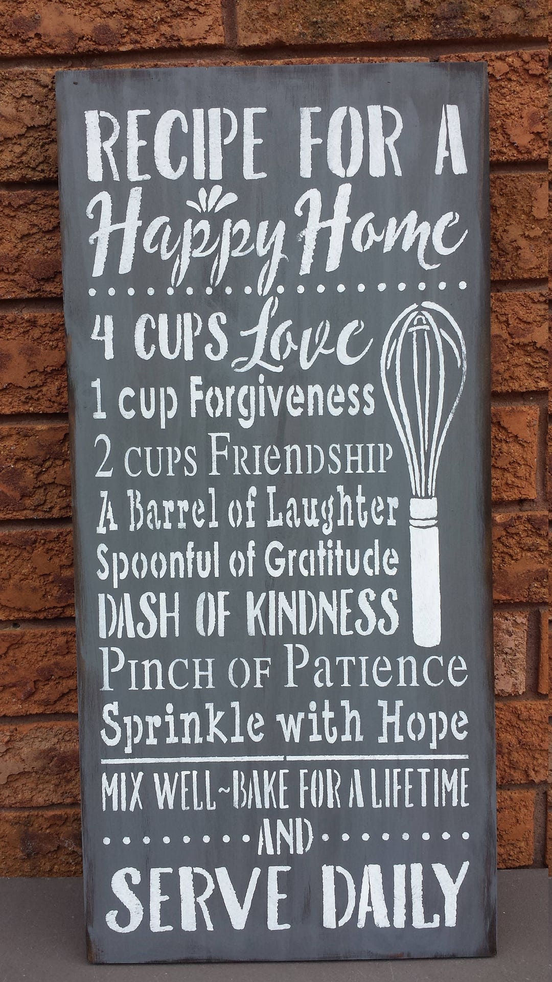 RECIPE for a HAPPY Home/kitchen Sign/christmas Gift - Etsy