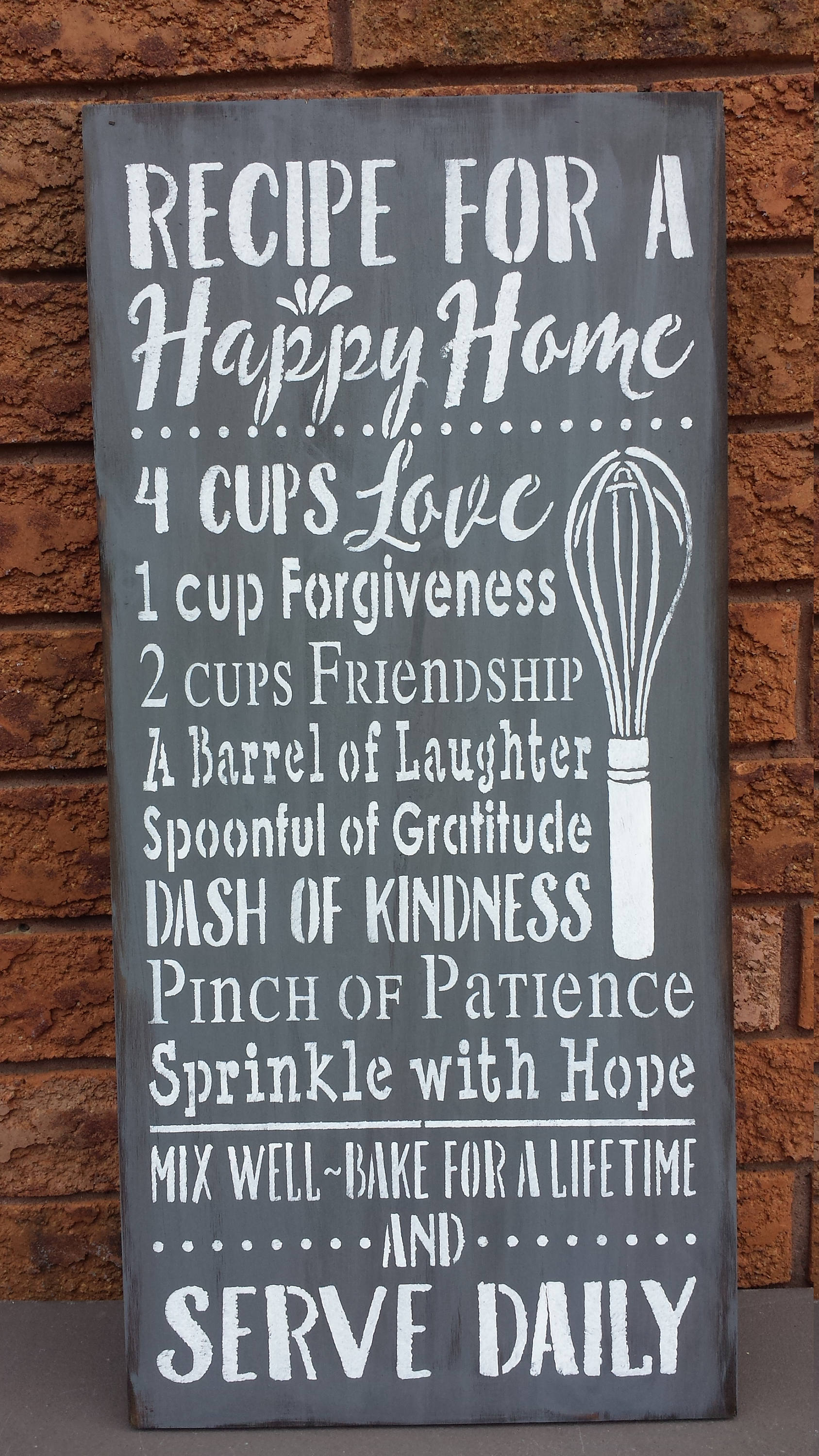 RECIPE for a HAPPY Home/kitchen Sign/christmas Gift - Etsy Canada