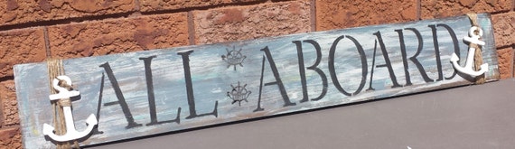 NAUTICAL ALL ABOARD Sign/nautical Signs/child's Nautical | Etsy Canada