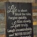 Free Shipping/life Rules INSPIRATIONAL Romantic Sign/ - Etsy Canada