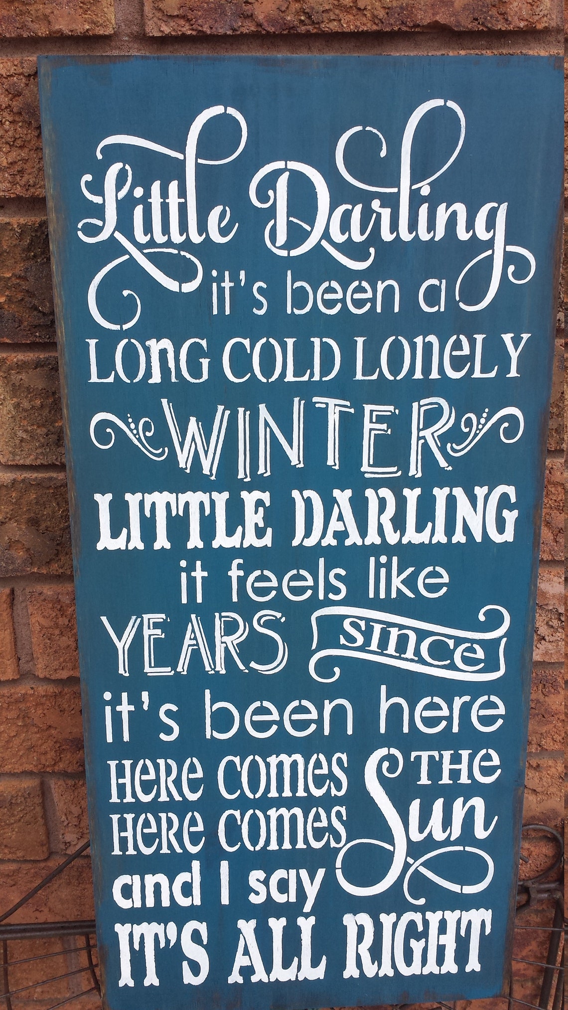 LITTLE Darling/here Comes the Sun/song Lyric/home - Etsy Canada
