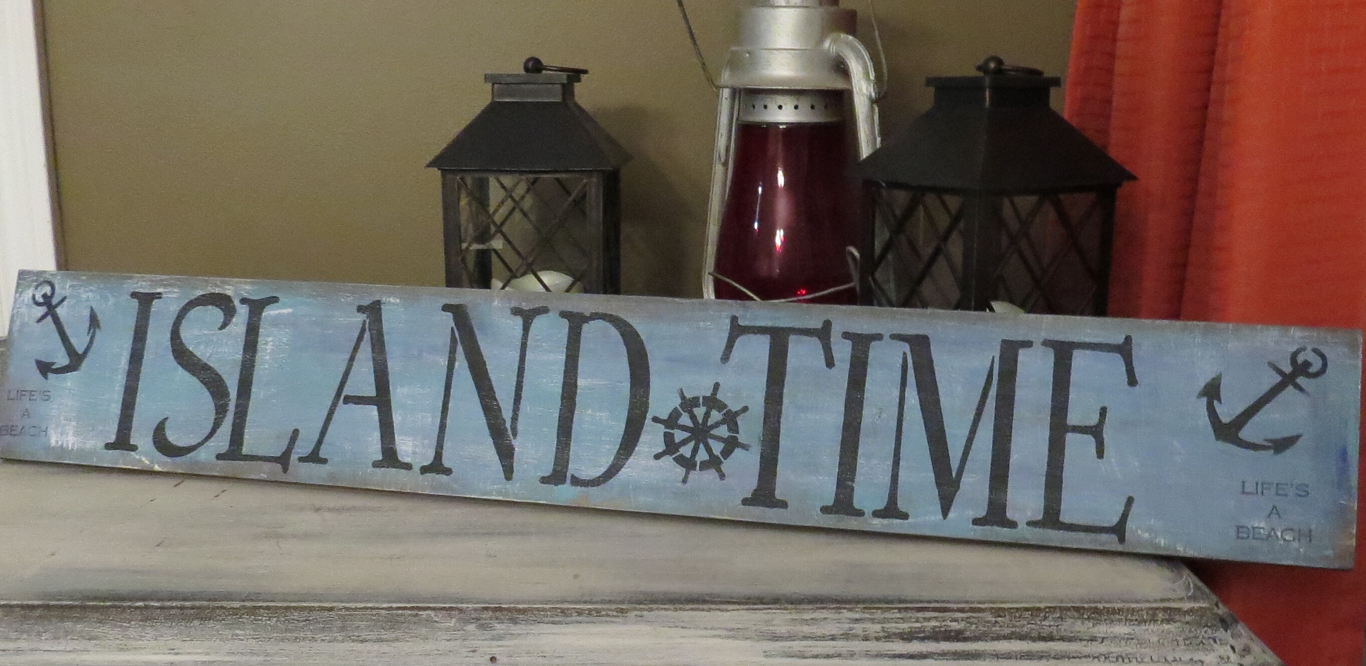 NAUTICAL ISLAND TIME Sign/beach House Signs/lake Sign/cottage - Etsy