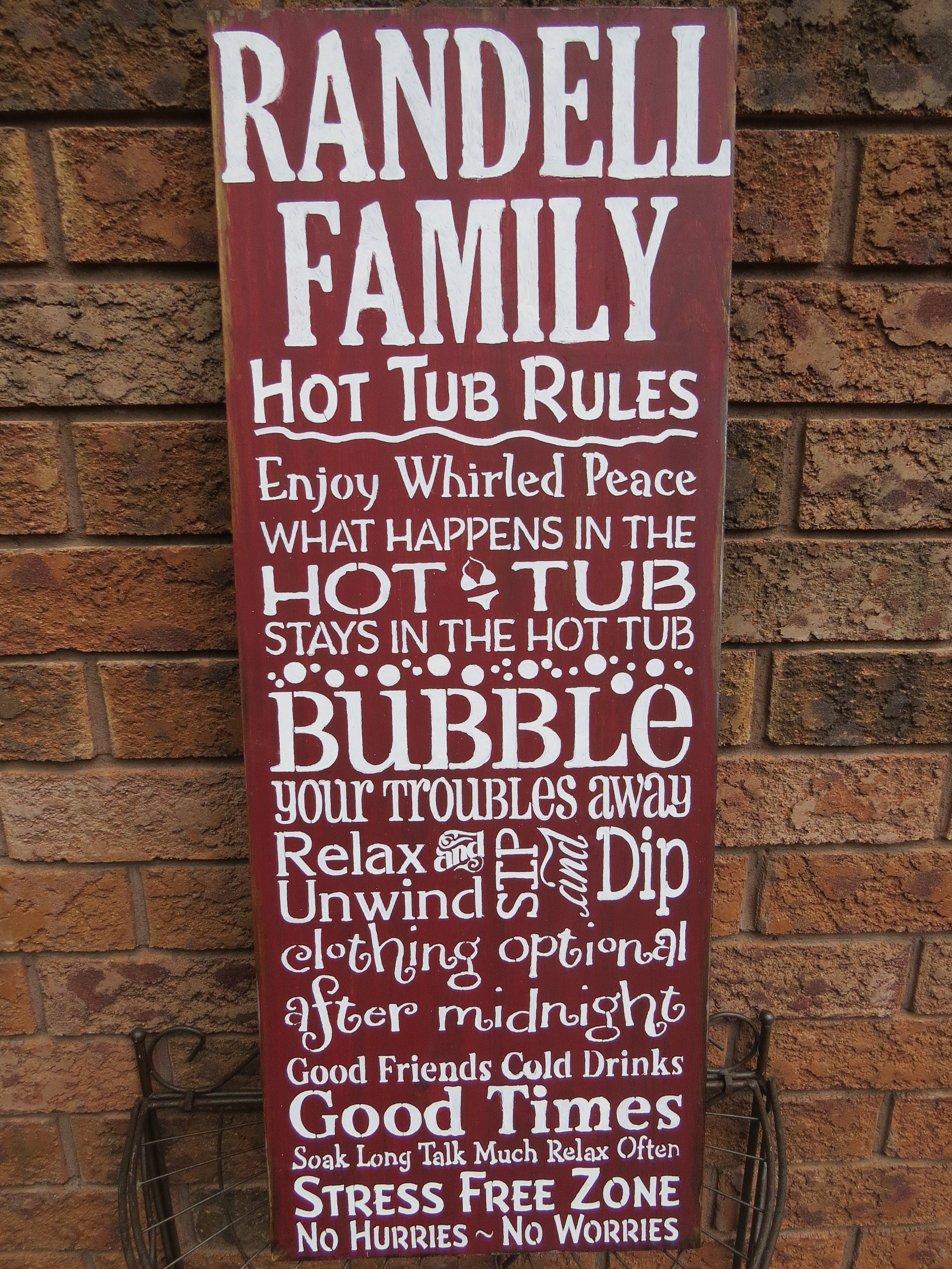 PERSONALIZED HOT TUB Rules Sign/Housewarming gift for Hot Tub | Etsy