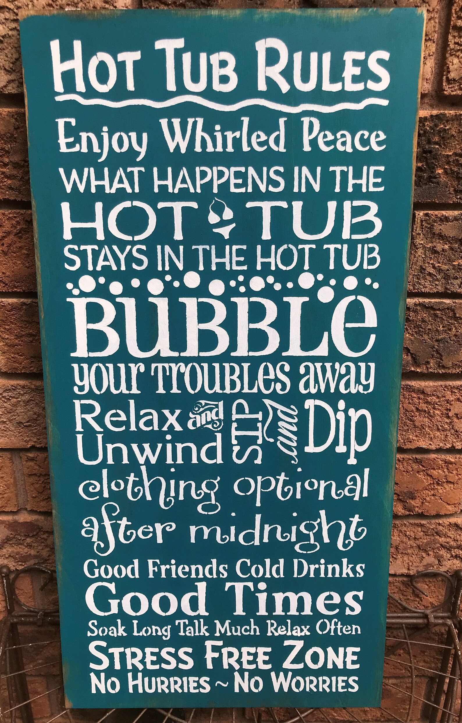 HOT TUB RULES Sign/housewarming/hostess Gift/christmas Gift - Etsy Canada