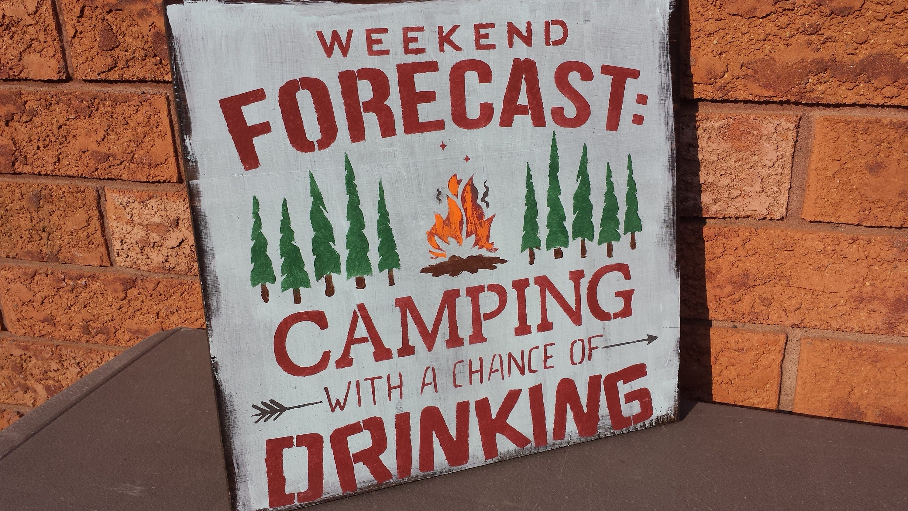 CAMPFIRE HUMOROUS Camp Post Sign/Camping/DRINKING | Etsy
