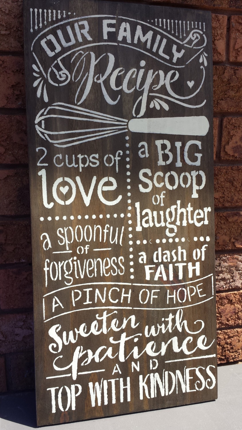 KITCHEN SIGN/FAMILY recipe sign/housewarming gift/hostess | Etsy