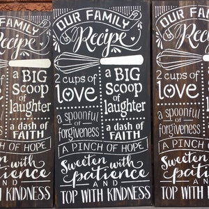 FAMILY RECIPE Sign/kitchen Sign/family Gift/hostess/housewarming Gift ...