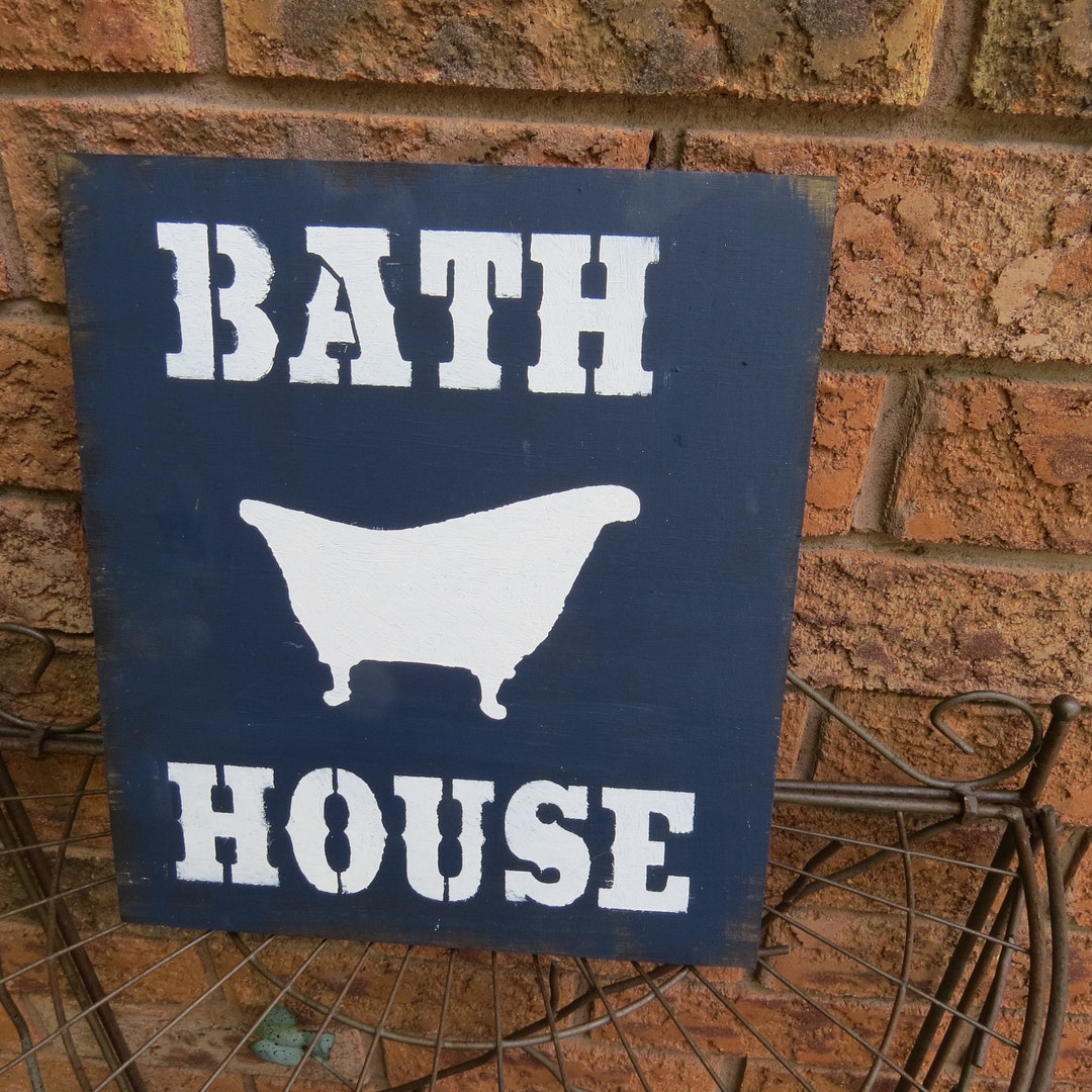 BATHHOUSE BATHROOM Sign/cottage/lakehouse Sign/nautical Sign/outhouse ...