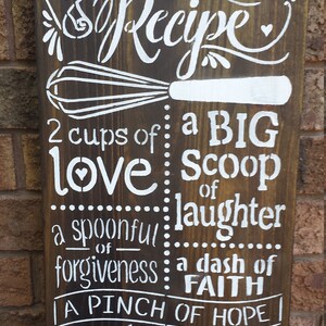 FAMILY RECIPE Sign/kitchen Sign/family Gift/hostess/housewarming Gift ...