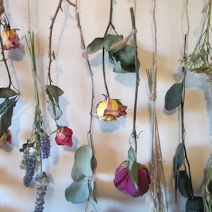 Dried Roses Wall Hanging Arrangement, Rustic Decor - Etsy