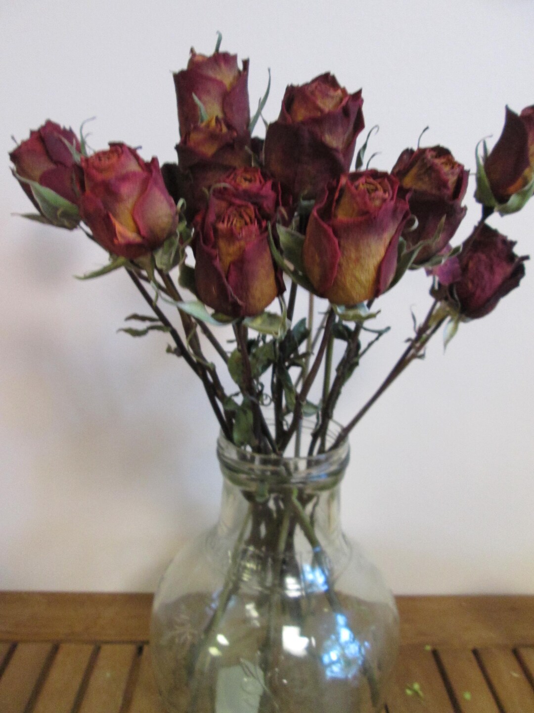 Rustic Red Dried Rose Stems for Autumn Decor Bicolor Rustic Flowers - Etsy