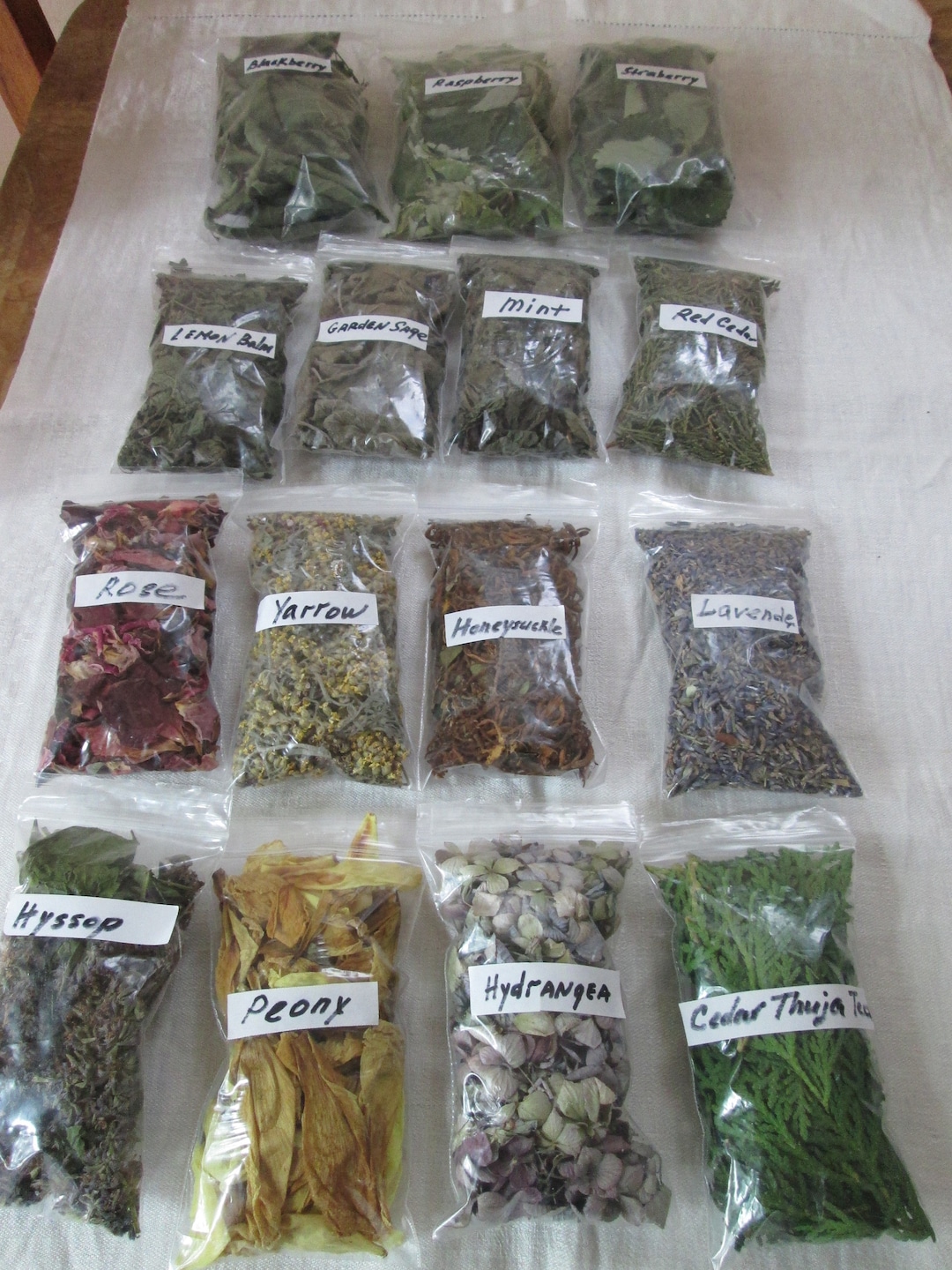 Culinary Herbs Bags Assorted Herbs and Flowers Custom Set - Etsy