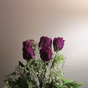 Dark Red Rose Bouquet for Vase, Rustic Decor - Etsy