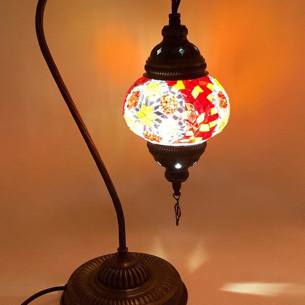 Red Mosaic Turkish Lamp - Etsy