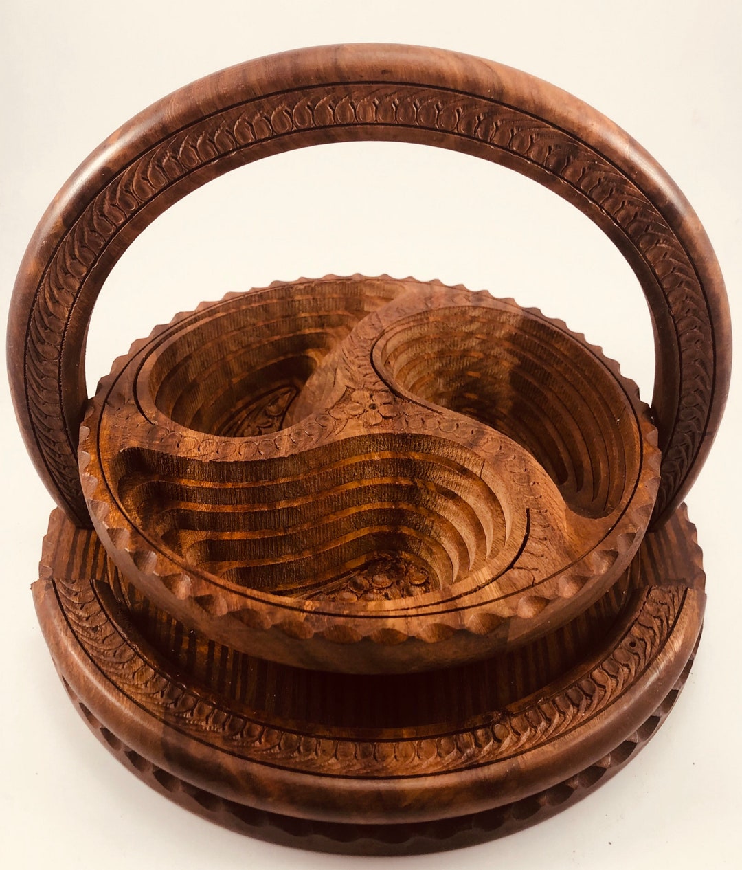 3 Compartment Basket / Trivet to Basket / Housewarming Gift / Handmade ...