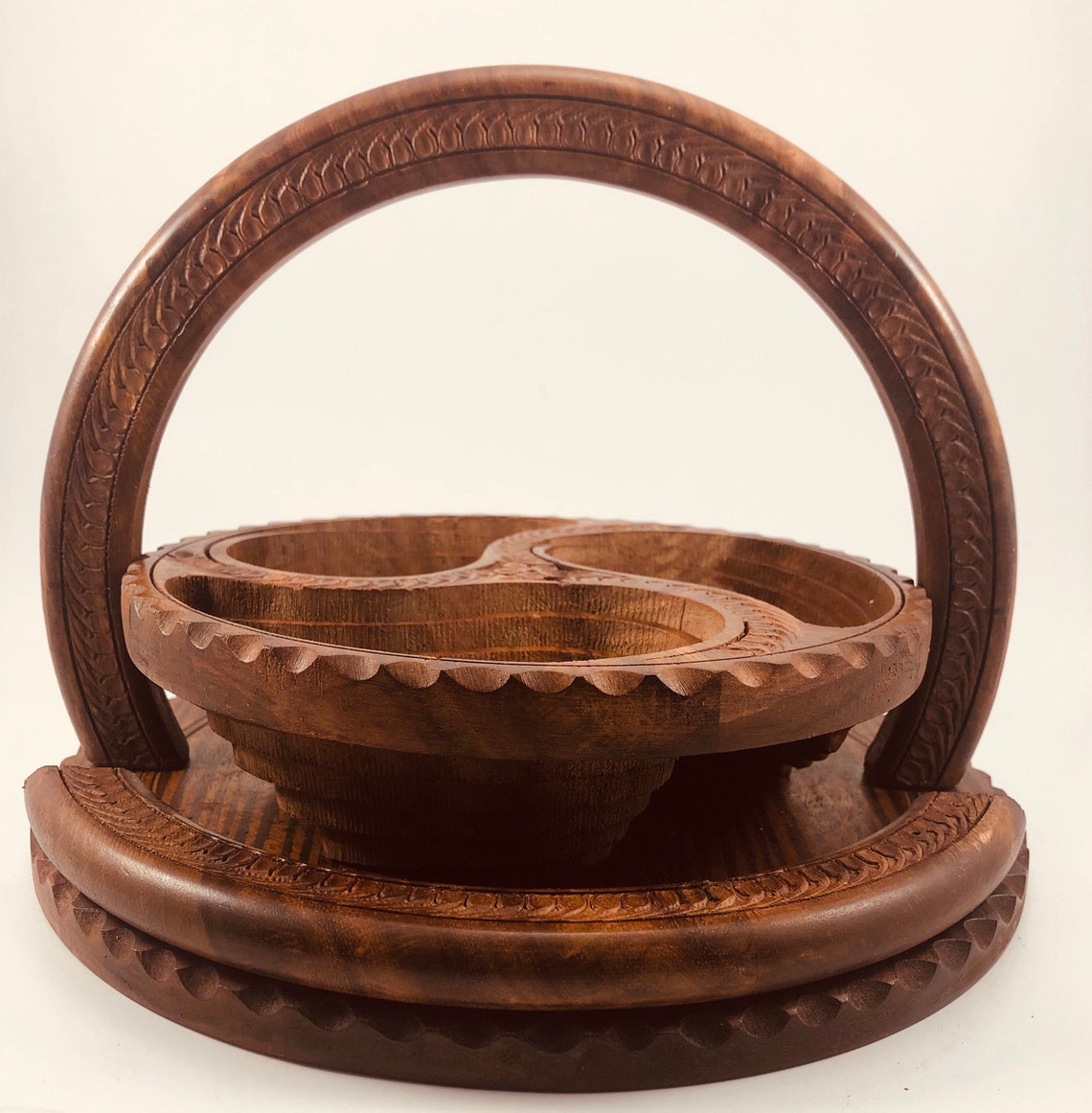 3 Compartment Basket / Trivet to Basket / Housewarming Gift / Handmade ...