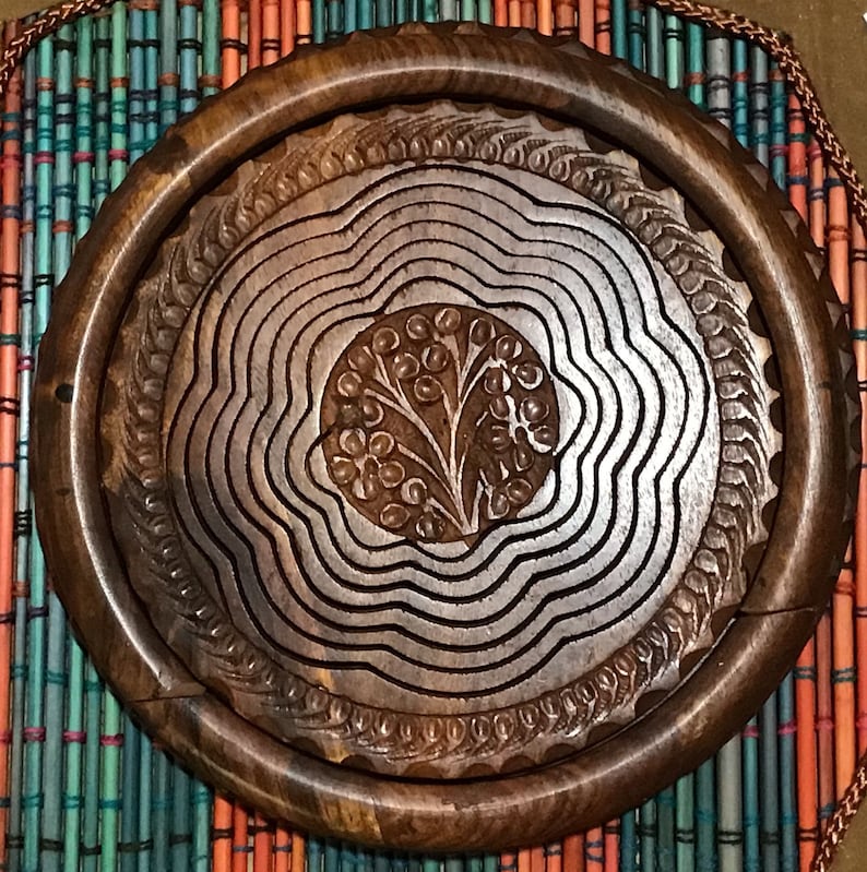 Collapsible Basket / Wooden Trivet to Basket / Handmade Rosewood Basket ...