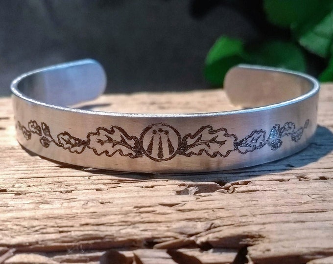 Awen Jewellery, Druid Gift, Oak Leaf & Acorn Cuff Bracelet ...
