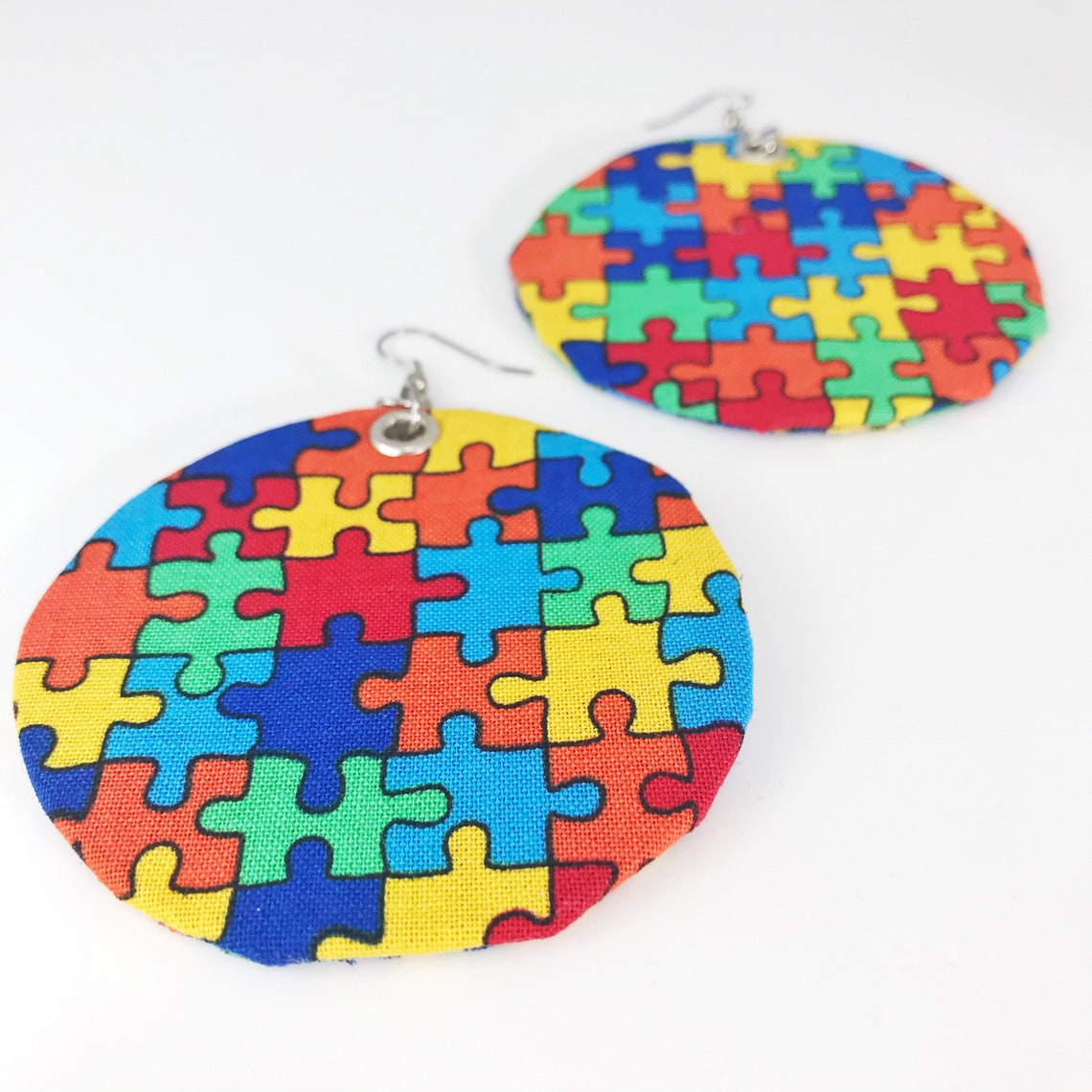 Boucles d'oreilles en tissu de sensibilisation à l'autisme - Grand ...