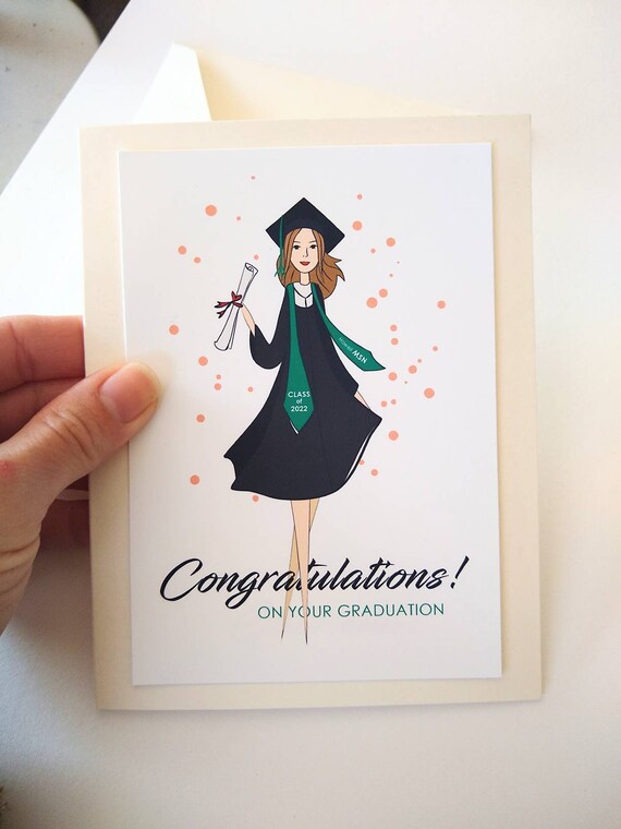 Drawing & Illustration Custom graduation illustration card Art ...