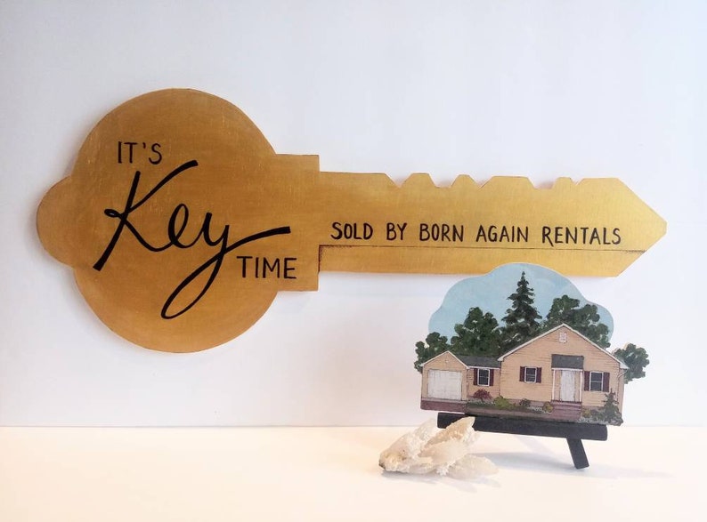 Realtor Key Photo Prop Realtor Sold Key Sign New Home Wooden | Etsy