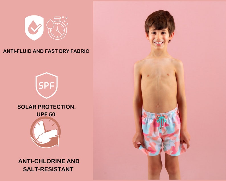 SPF Tropical Summer Print Swimwear Swimsuit Short Trunks Solar - Etsy