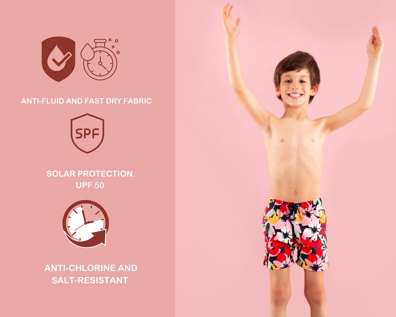 SPF Tropical Summer Print Swimwear Swimsuit Short Trunks Solar - Etsy