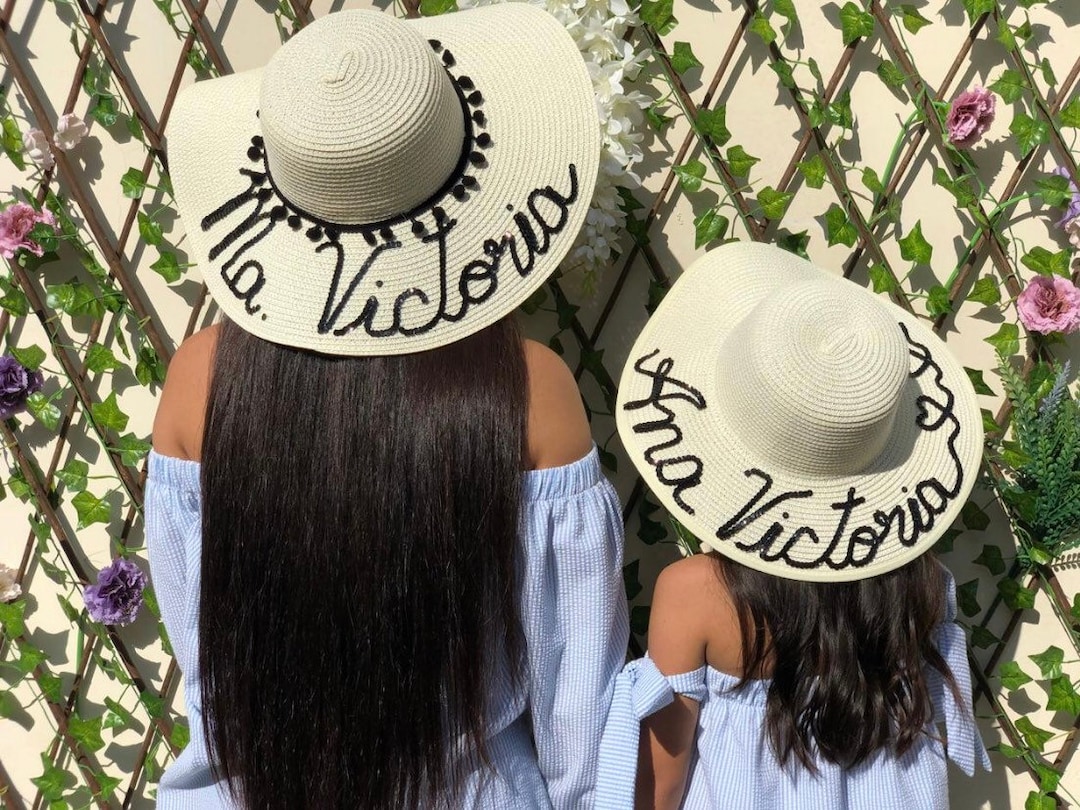 Babies Girls Teens Custom Straw Floppy Hat Cap Summer Sun - Etsy