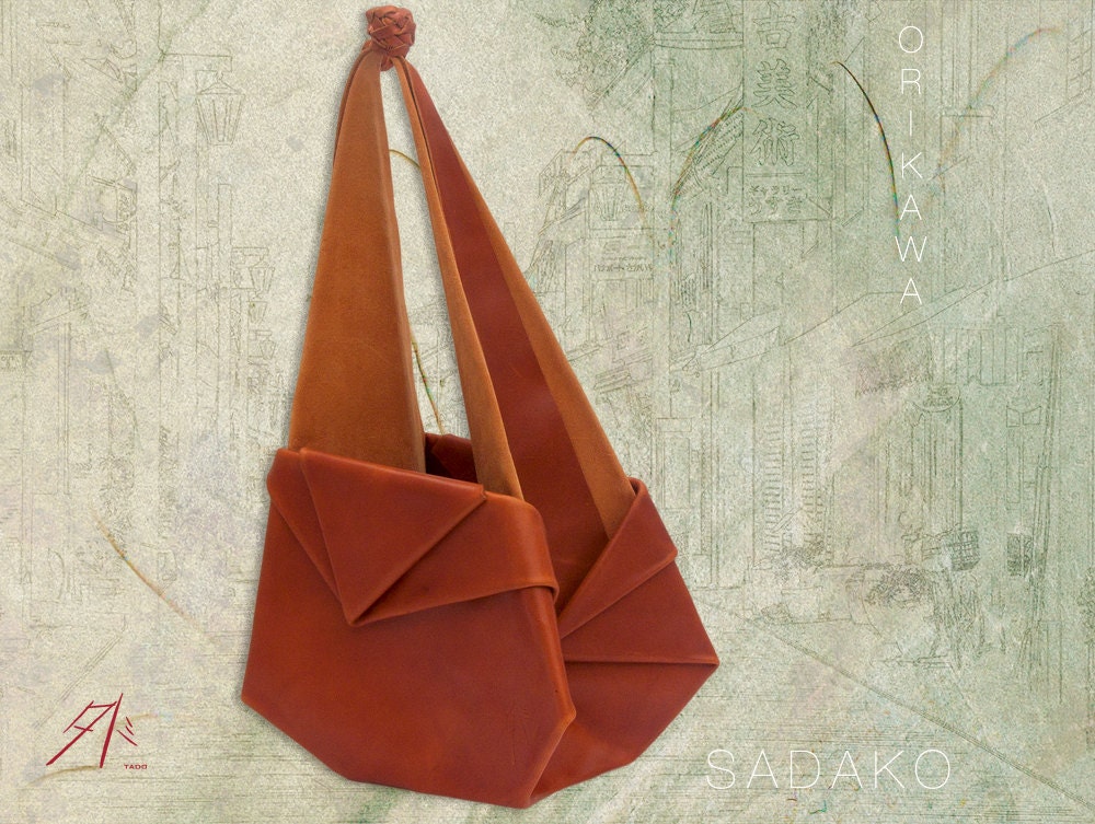 Origami Leather Purse ~ Light Brown Handbag ~ Full Grain Calf Leather ...