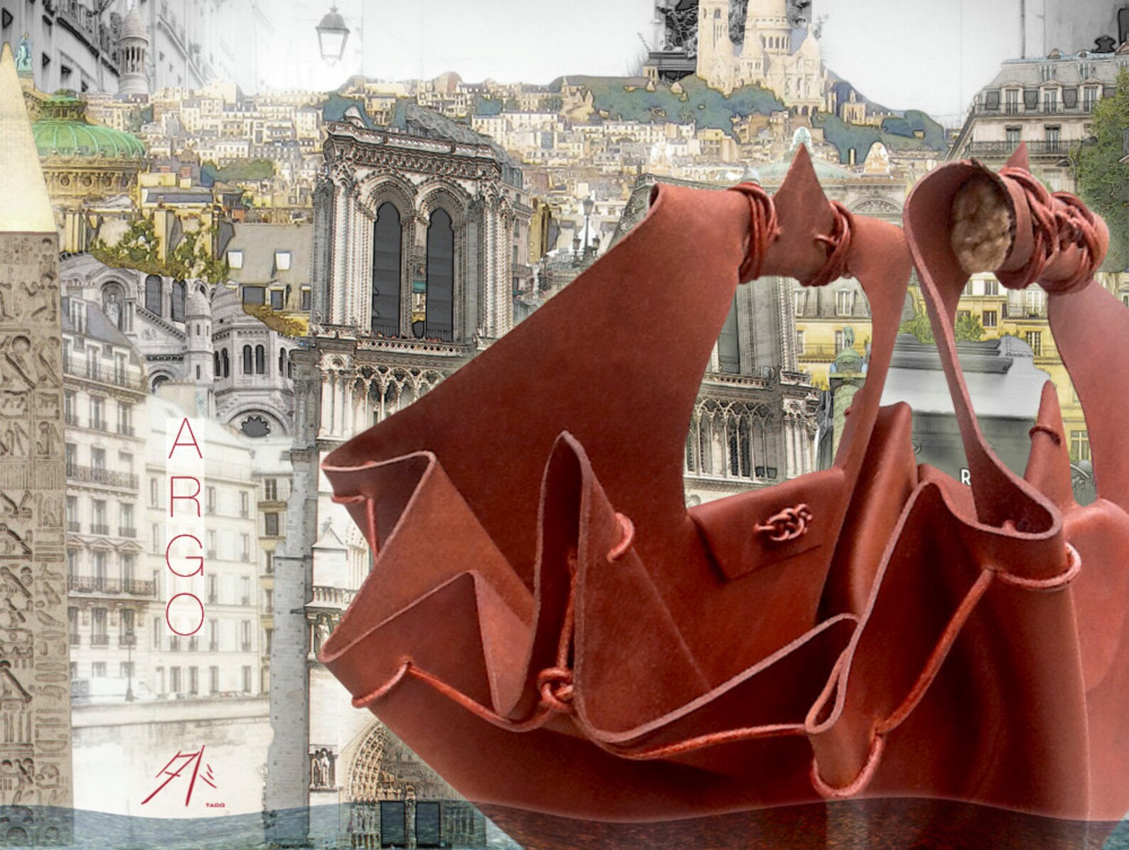 ARGO ~ Origami Luggage ~ Marine Pleasure ~ Handbag in Vegetable Tanned ...