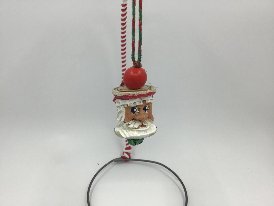 Handmade, Hand Carved Vintage Thread Spool, Santa, Sewing, Quilt ...