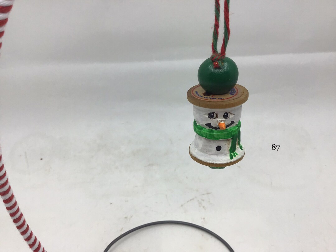 Handmade Hand Carved Vintage Thread Spool Snowman Purple - Etsy